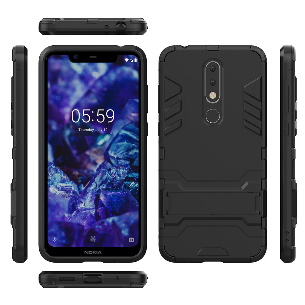 Slim Armour Shockproof Case for Nokia 5.1 Plus (Black)